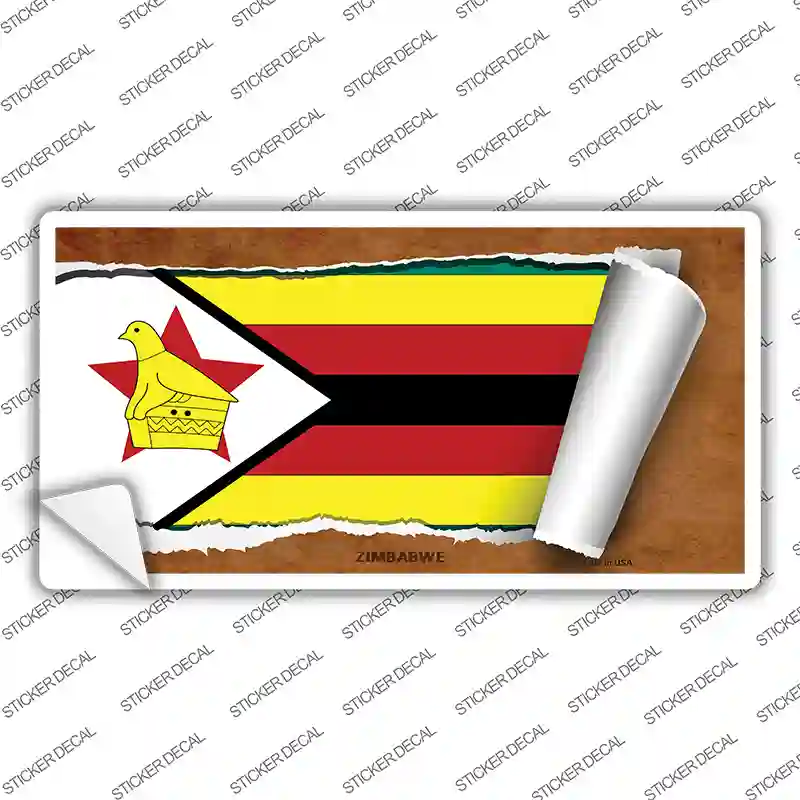 Zimbabwe Flag Scroll Novelty Sticker Decal | Smart Blonde