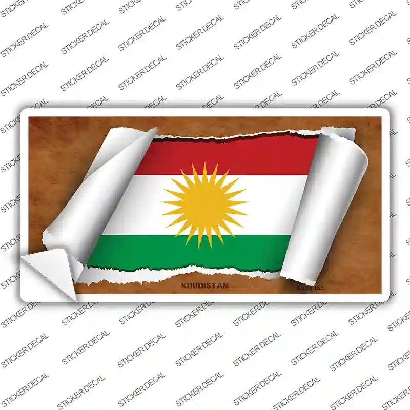 Kurdistan Flag Scroll Novelty Sticker Decal | Smart Blonde