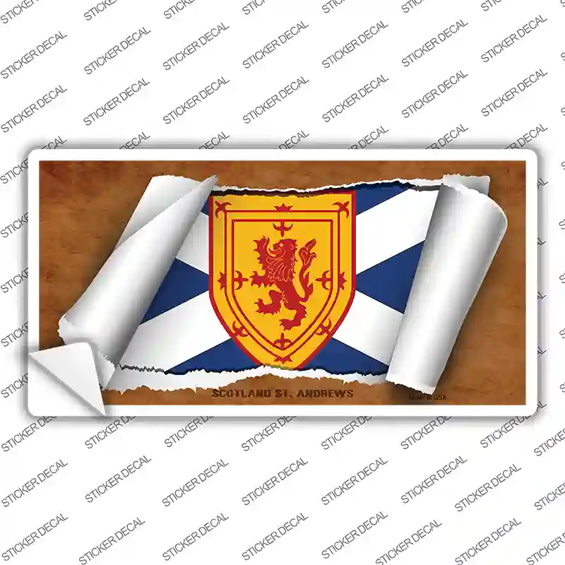 Scotland St. Andrews Flag Scroll Novelty Sticker Decal | Smart Blonde