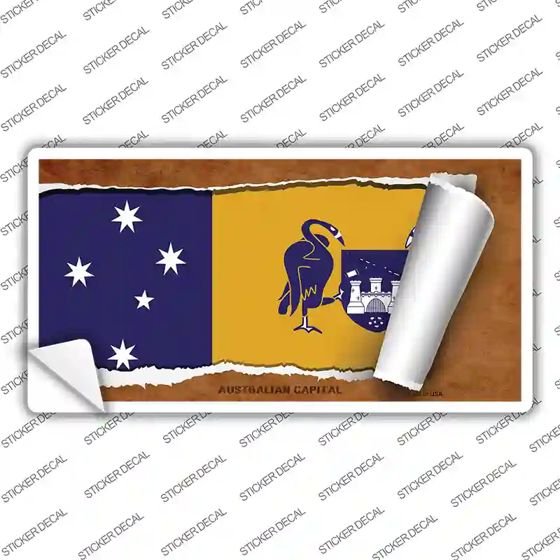 Australian Capital Flag Scroll Novelty Sticker Decal | Smart Blonde