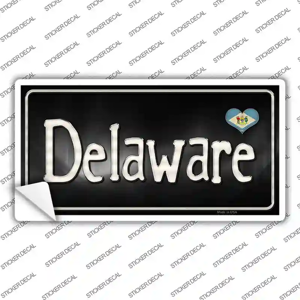 Delaware Flag Script Novelty Sticker Decal | Smart Blonde
