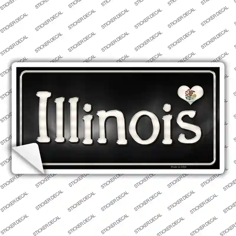 Illinois Flag Script Novelty Sticker Decal | Smart Blonde