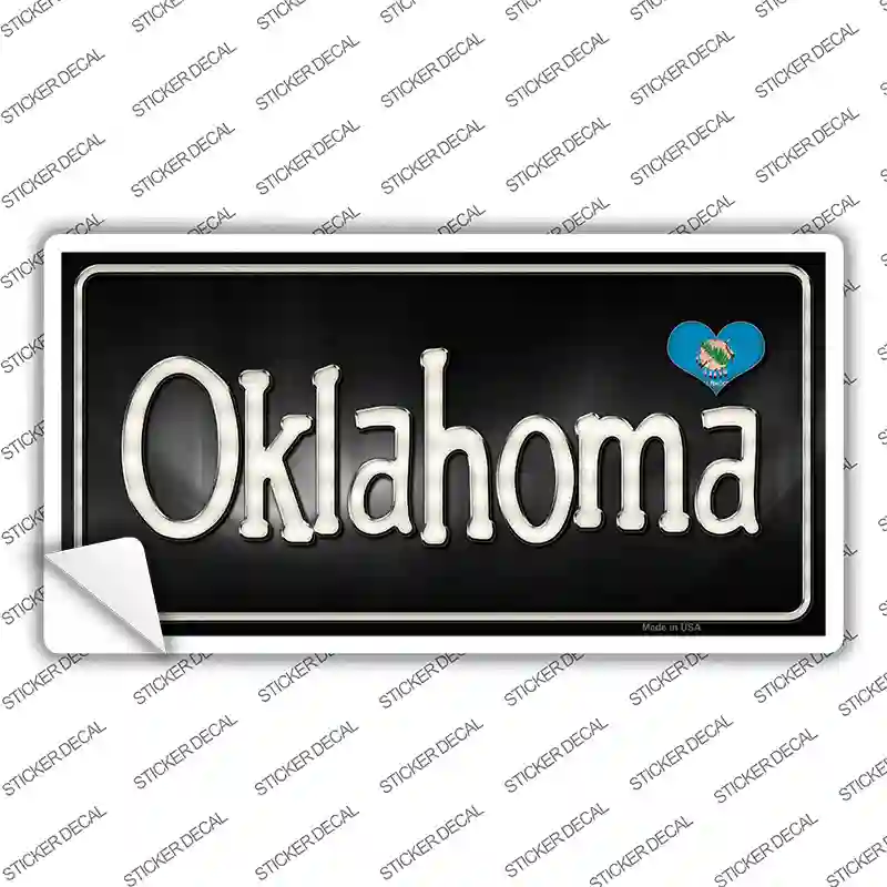 Oklahoma Flag Script Novelty Sticker Decal | Smart Blonde