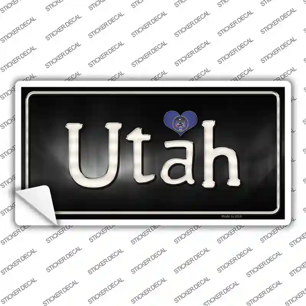 Utah Flag Script Novelty Sticker Decal | Smart Blonde