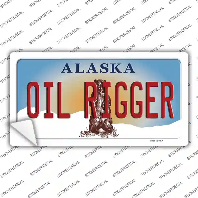 Oil Rigger Alaska State Novelty Sticker Decal | Smart Blonde