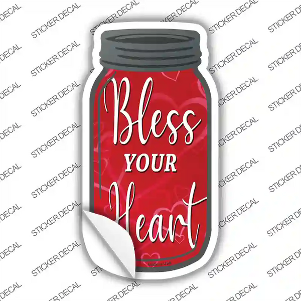 Bless Your Heart Red Novelty Mason Jar Sticker Decal | Smart Blonde