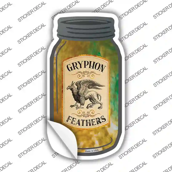 Gryphon Feathers Novelty Mason Jar Sticker Decal | Smart Blonde