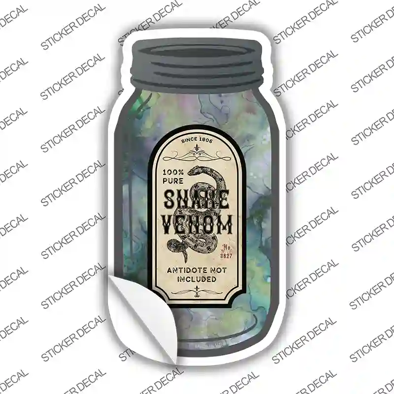 Pure Snake Venom Novelty Mason Jar Sticker Decal | Smart Blonde