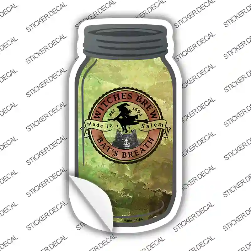 Bats Breath Green Novelty Mason Jar Sticker Decal | Smart Blonde