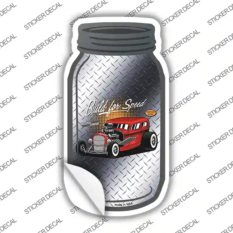 Build For Speed Gray Diamond Novelty Mason Jar Sticker Decal | Smart Blonde
