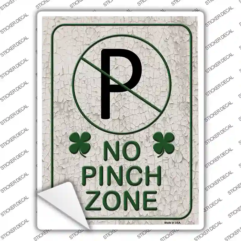 No Pinch Zone White Novelty Rectangle Sticker Decal | Smart Blonde
