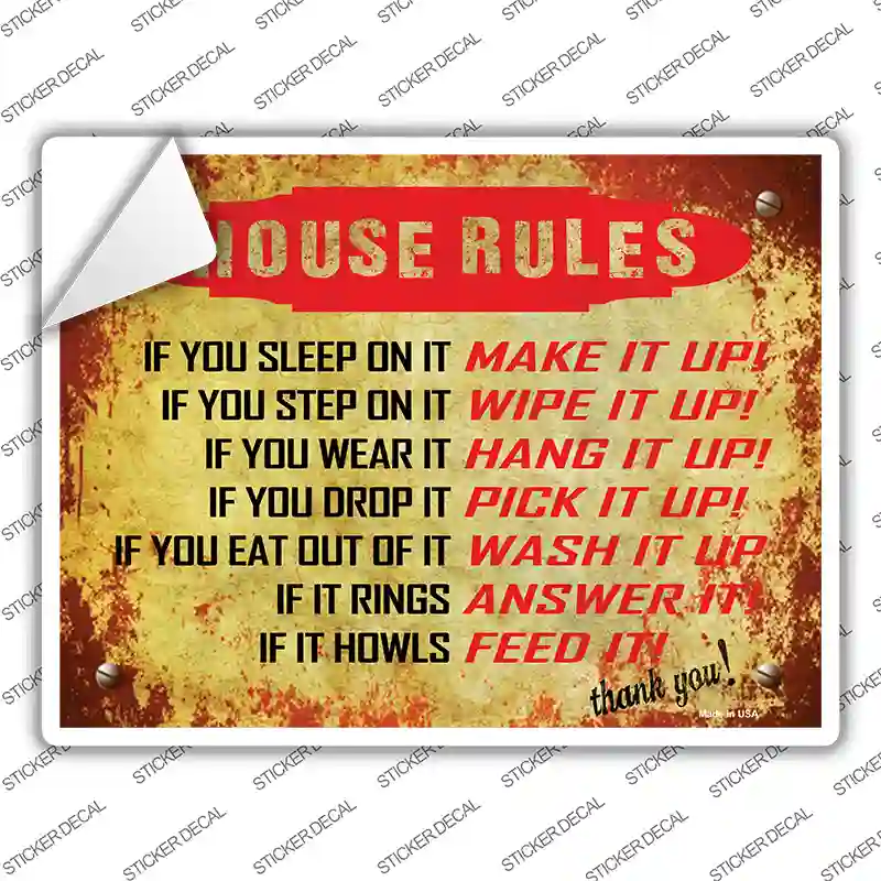 House Rules Novelty Rectangle Sticker Decal | Smart Blonde