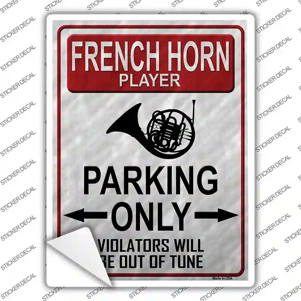 French Horn Player Parking Novelty Rectangle Sticker Decal | Smart Blonde