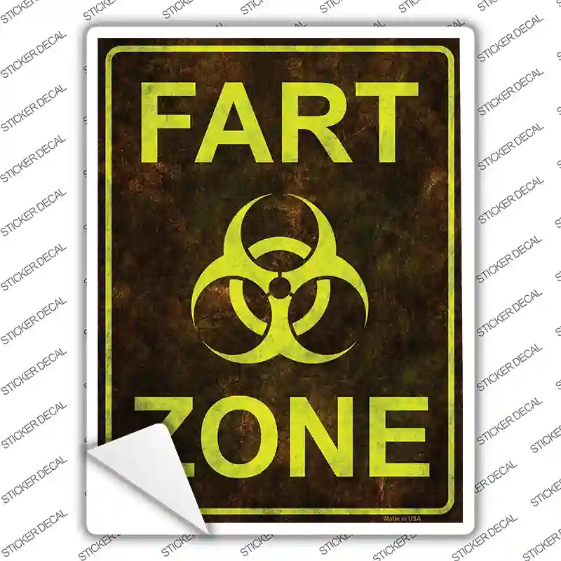 Fart Zone Novelty Rectangle Sticker Decal | Smart Blonde