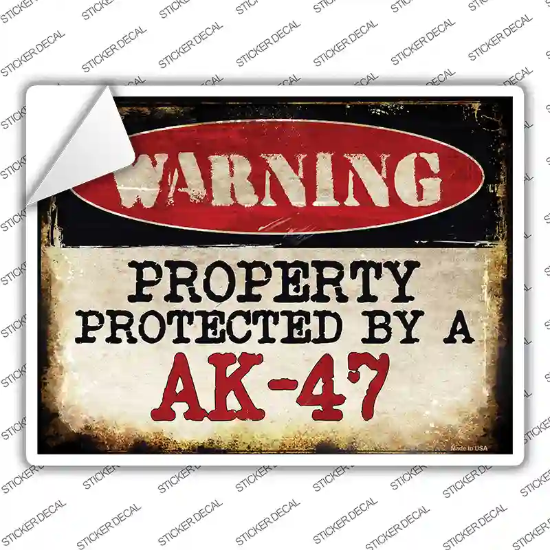 An AK-47 Novelty Rectangle Sticker Decal | Smart Blonde