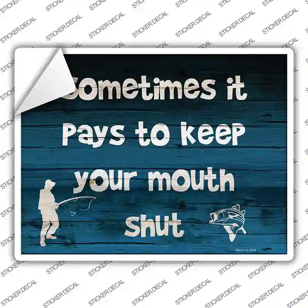 Keep Your Mouth Shut Novelty Rectangle Sticker Decal | Smart Blonde
