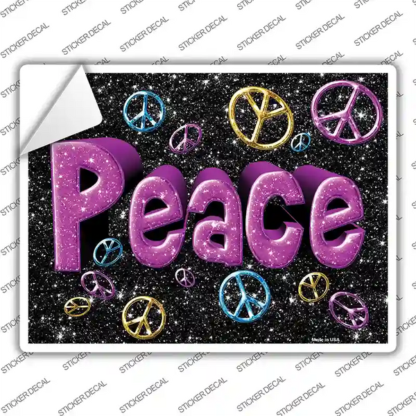 Peace Novelty Rectangle Sticker Decal | Smart Blonde