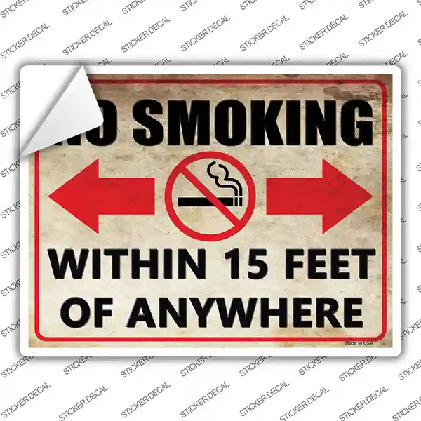 No Smoking Anywhere Novelty Rectangle Sticker Decal | Smart Blonde