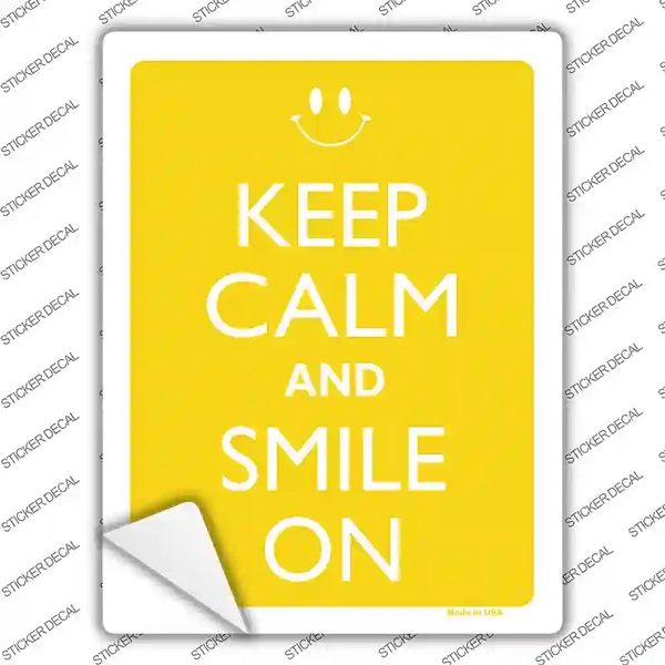 Keep Calm And Smile On Novelty Rectangle Sticker Decal | Smart Blonde