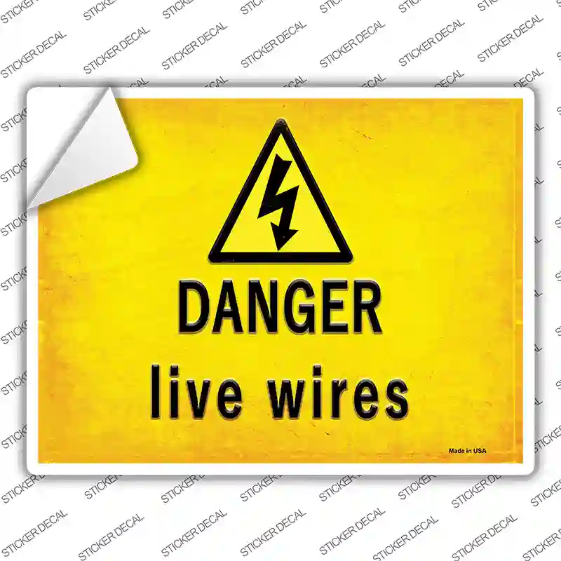 Danger Live Wires Novelty Rectangle Sticker Decal | Smart Blonde