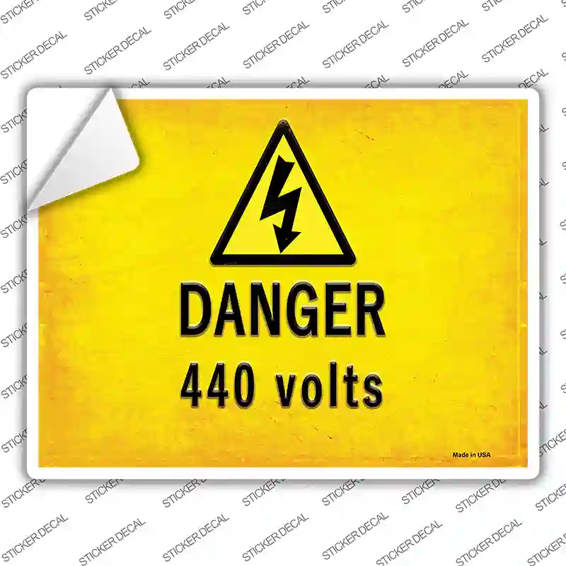 Danger 440 Volts Novelty Rectangle Sticker Decal | Smart Blonde