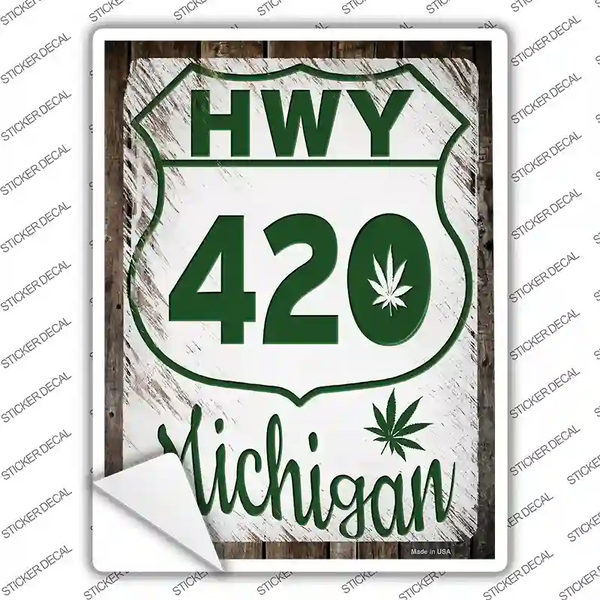 HWY 420 Michigan Novelty Rectangle Sticker Decal | Smart Blonde