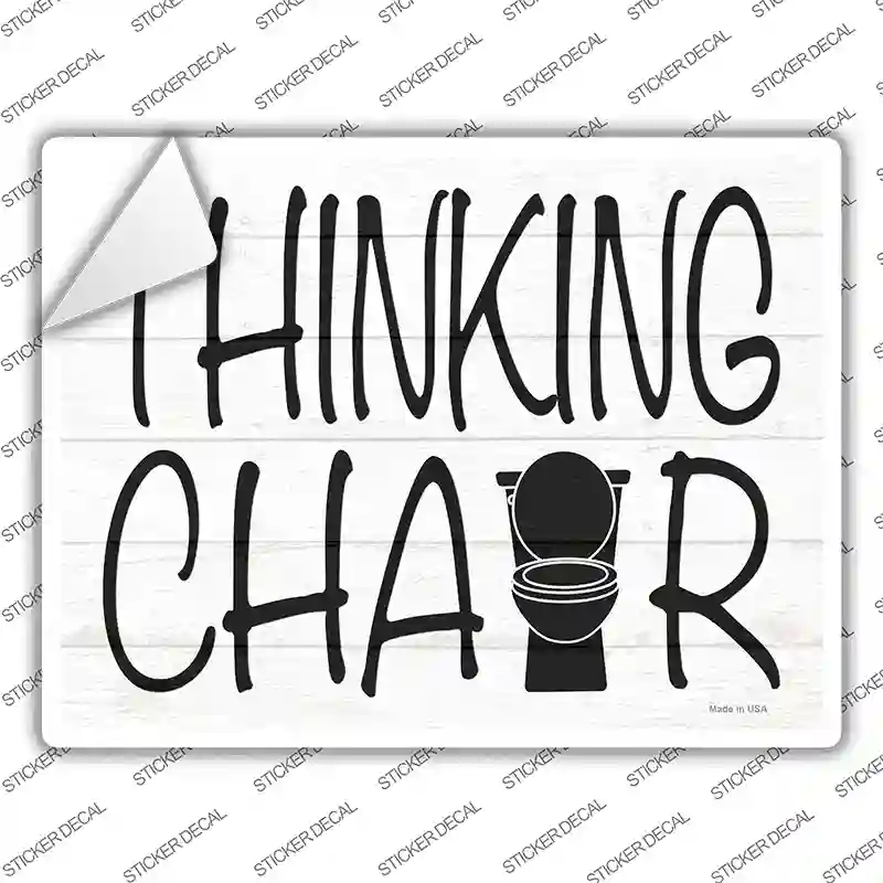 Thinking Chair Novelty Rectangle Sticker Decal | Smart Blonde