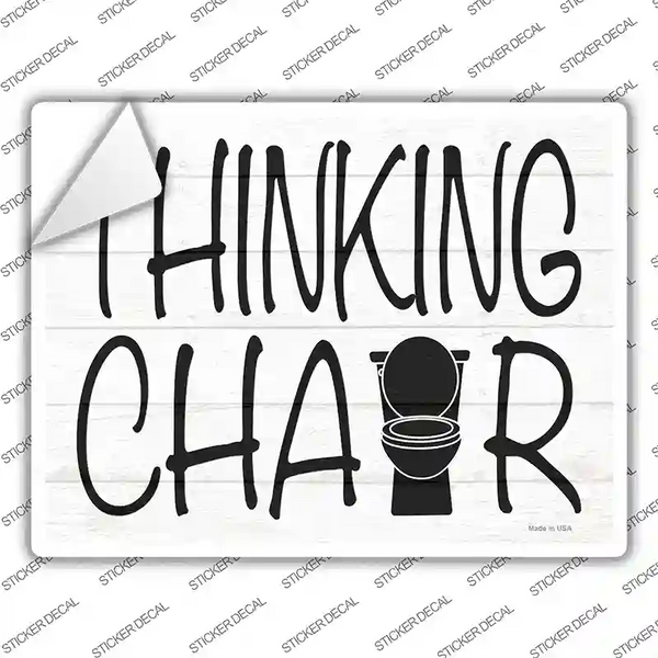 Thinking Chair Novelty Rectangle Sticker Decal | Smart Blonde