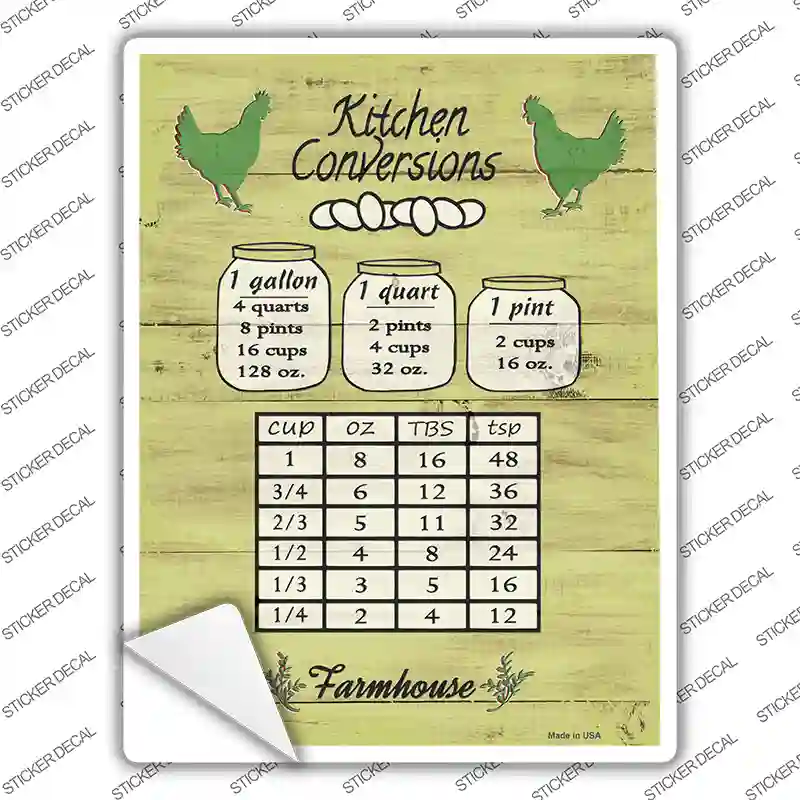 Kitchen Conversions Novelty Rectangular Sticker Decal | Smart Blonde