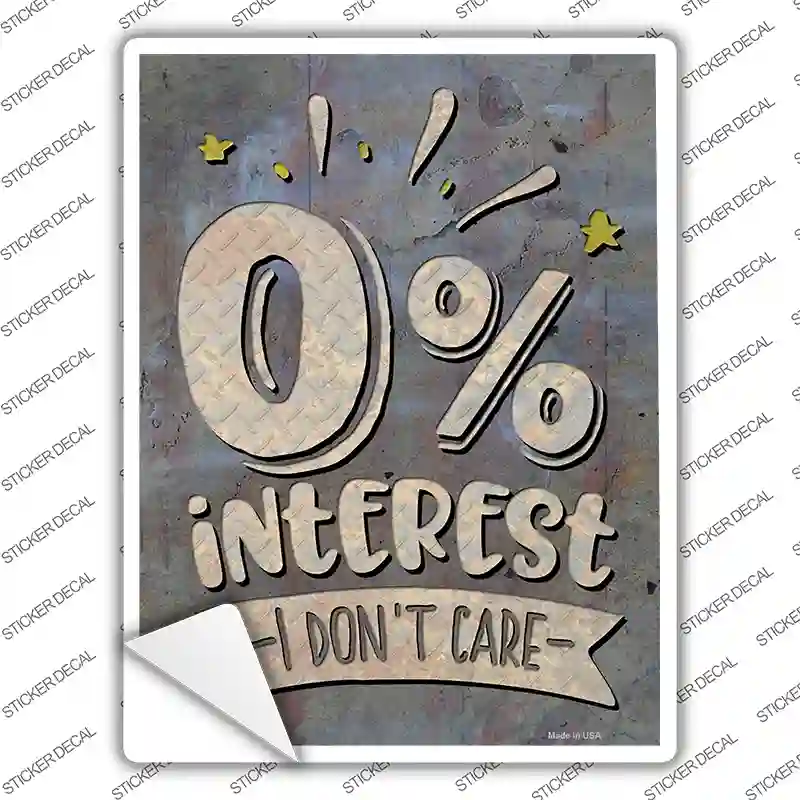 Zero Interest Novelty Rectangle Sticker Decal | Smart Blonde