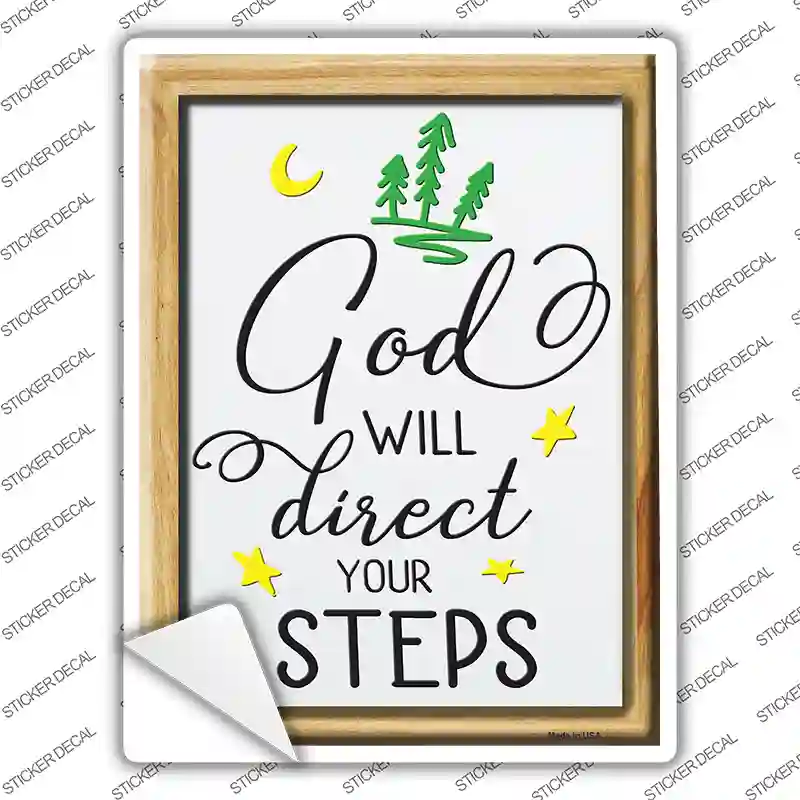 God Will Direct Your Steps Novelty Rectangle Sticker Decal | Smart Blonde