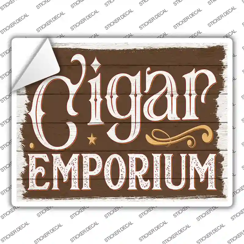 Cigar Emporium Novelty Rectangle Sticker Decal | Smart Blonde