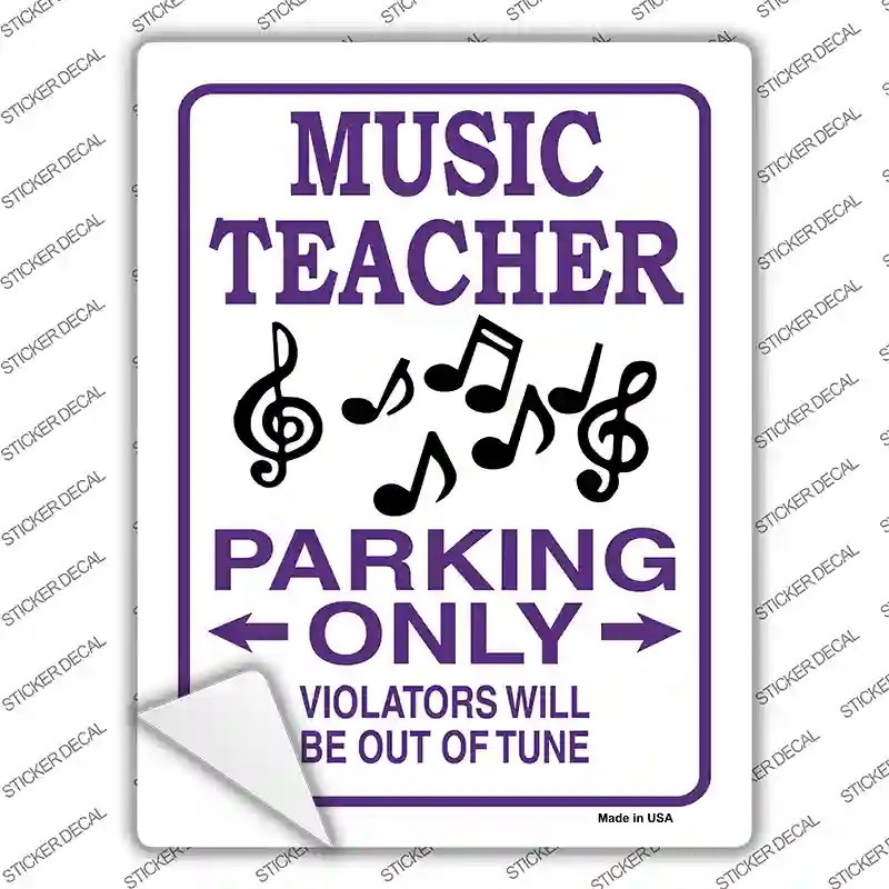 Music Note Teacher Parking Novelty Rectangle Sticker Decal | Smart Blonde