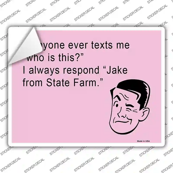 Jake from statefarm Novelty Rectangle Sticker Decal | Smart Blonde