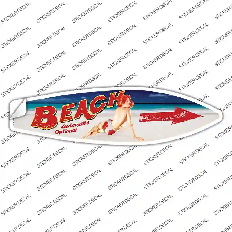 Beach Swimsuit Optional Novelty Surfboard Sticker Decal | Smart Blonde
