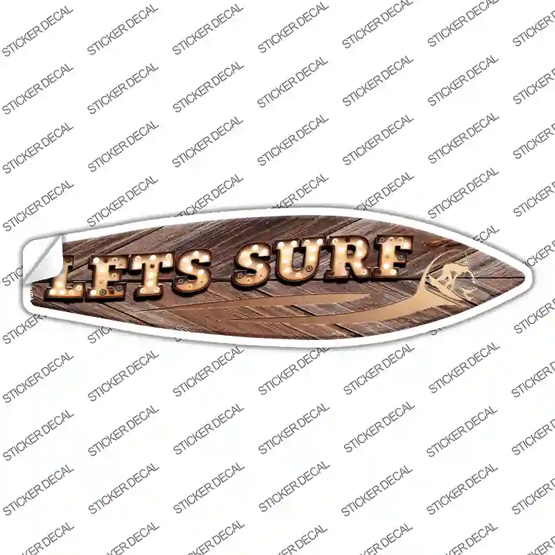 Lets Surf Bulb Lettering Novelty Surfboard Sticker Decal | Smart Blonde