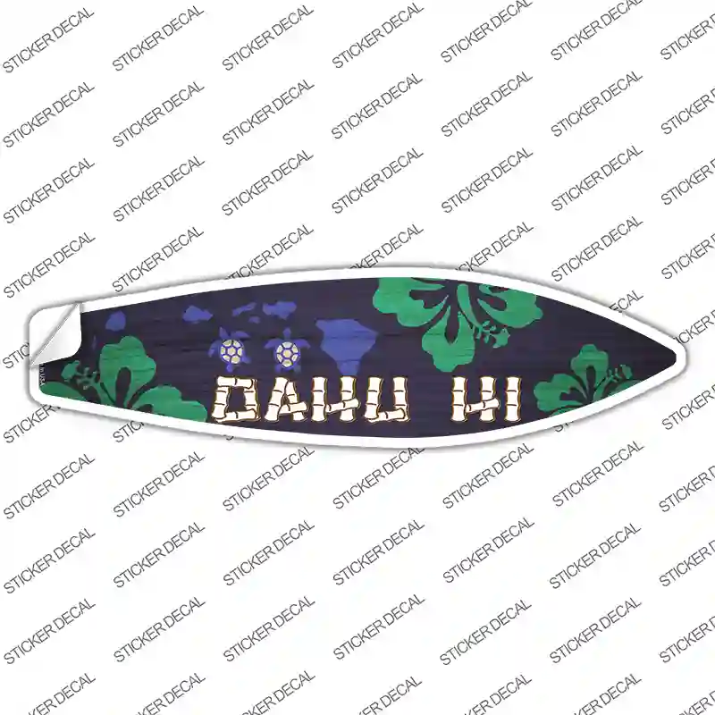 Oahu Hawaii Novelty Surfboard Sticker Decal | Smart Blonde