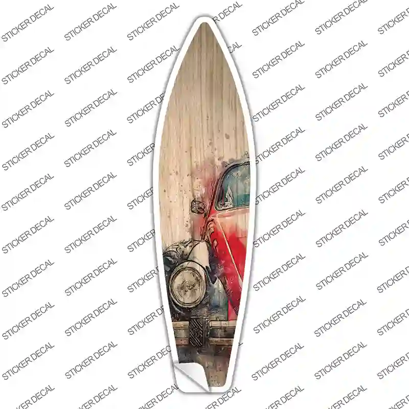 Red Small Car Novelty Surfboard Sticker Decal | Smart Blonde
