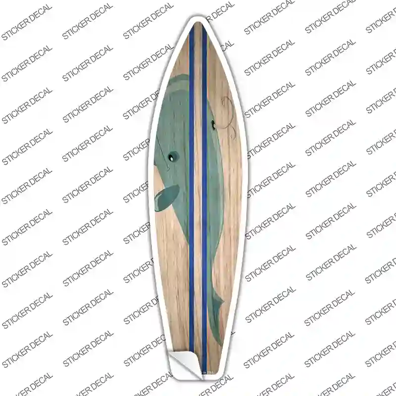 Whale Blue Striped Novelty Surfboard Sticker Decal | Smart Blonde