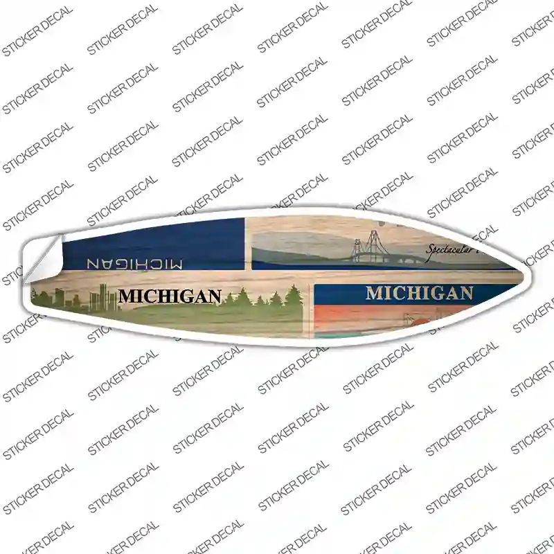 Michigan License Plate Novelty Surfboard Sticker Decal | Smart Blonde