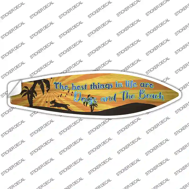 Dogs and The Beach Novelty Surfboard Sticker Decal | Smart Blonde
