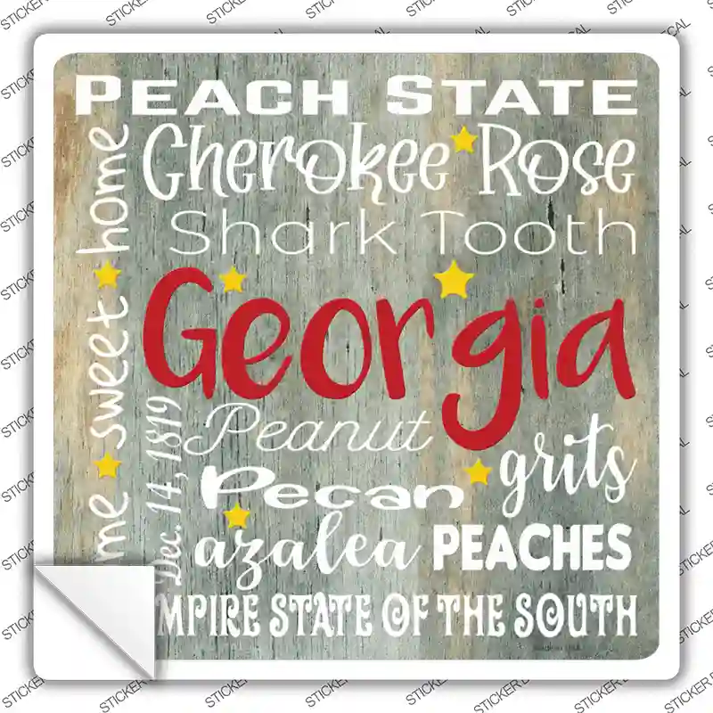 Georgia Motto Novelty Square Sticker Decal | Smart Blonde