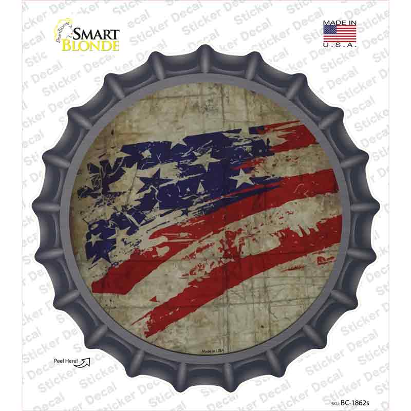 Distressed American Flag Novelty Bottle Cap Sticker Decal – A Smart Blonde