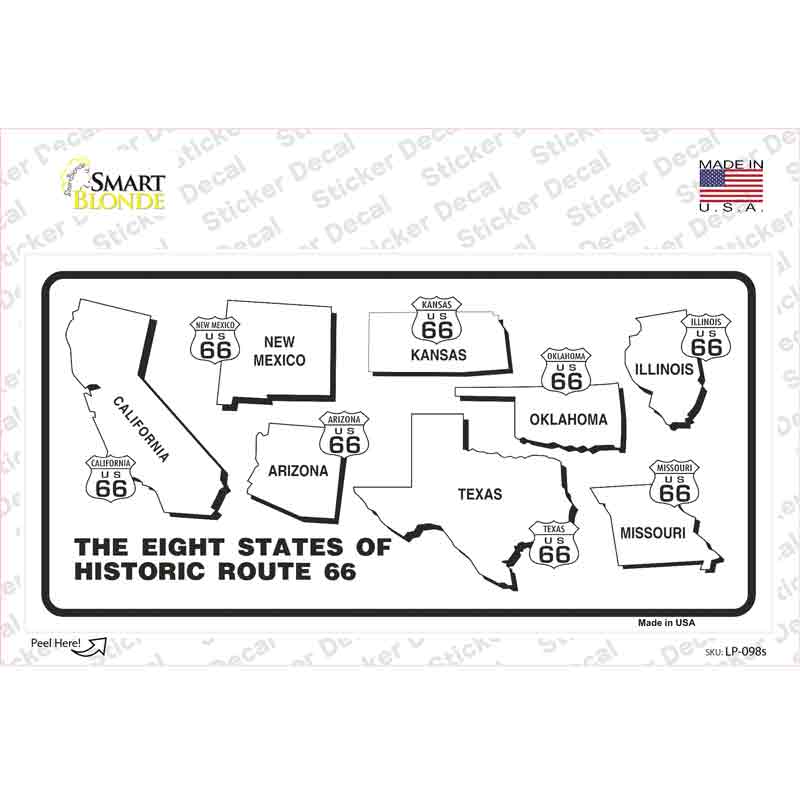 Route 66 Historic States Novelty Sticker Decal | Smart Blonde