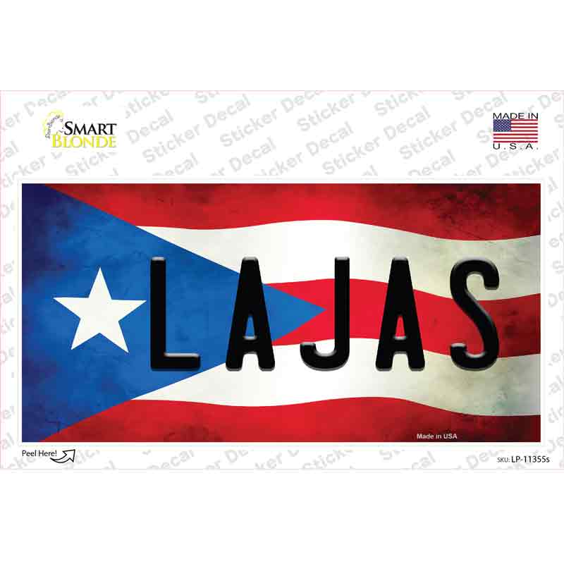 Lajas Puerto Rico Flag Novelty Sticker Decal | Smart Blonde