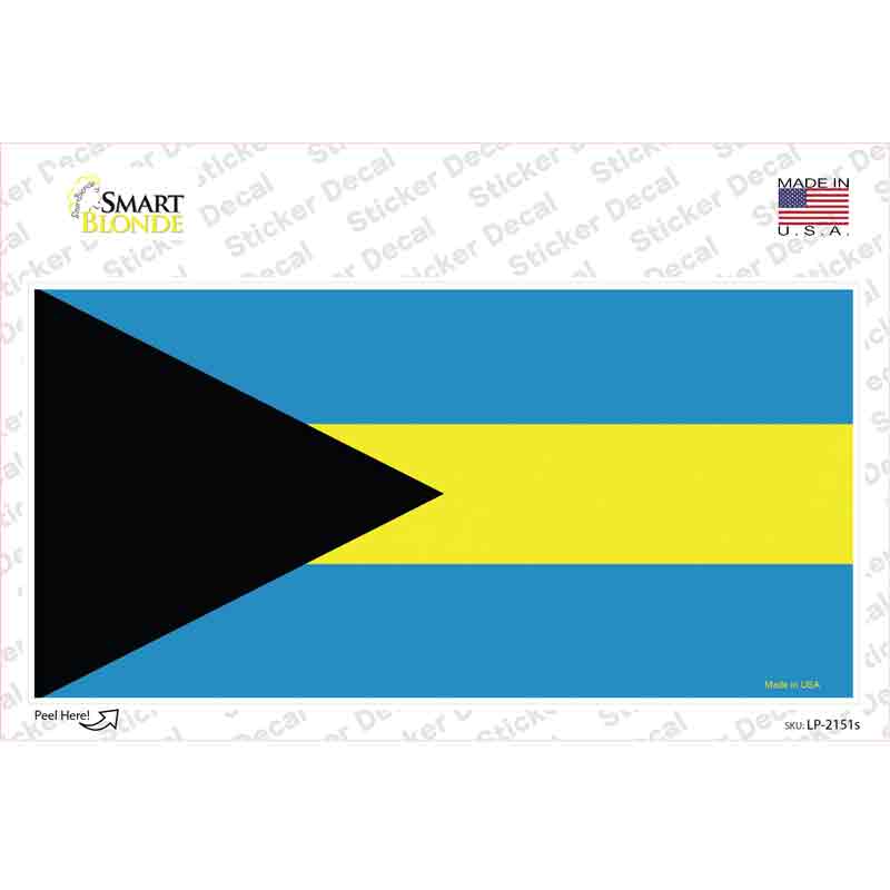 Bahamas Flag Novelty Sticker Decal | Smart Blonde