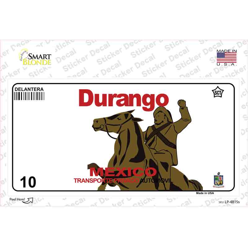 Durango Mexico Novelty Sticker Decal – A Smart Blonde