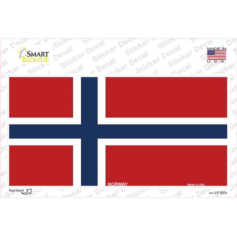 Norway Flag Novelty Sticker Decal | Smart Blonde