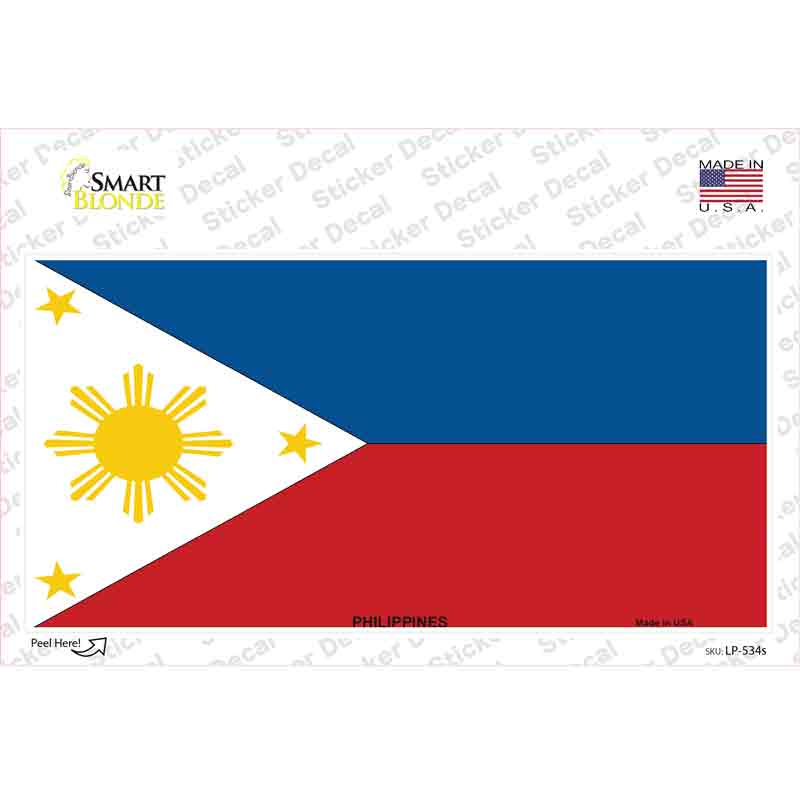 Philippines Flag Novelty Sticker Decal | Smart Blonde